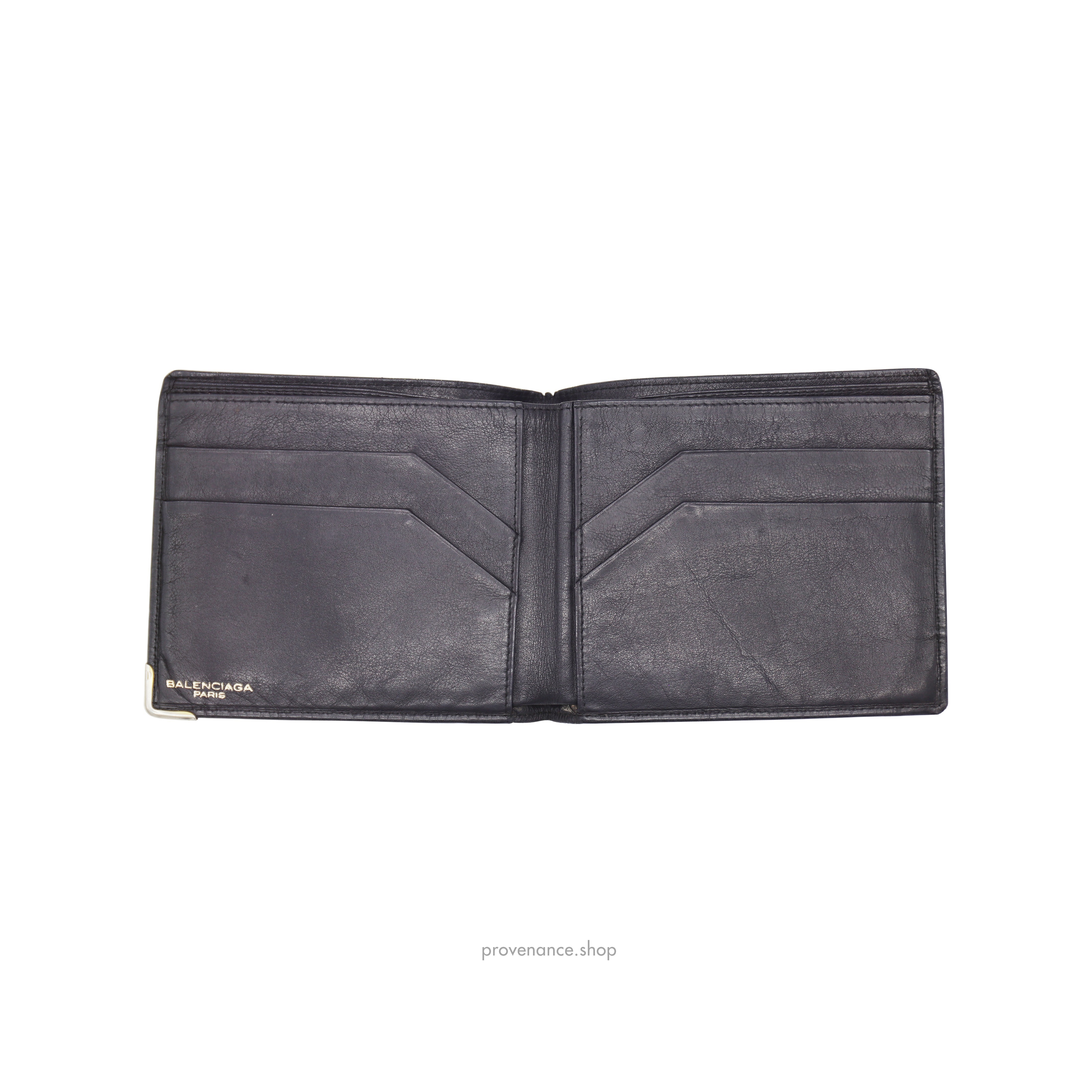 BALENCIAGA Balenciaga BB Logo Bifold Wallet - Black Leather ...