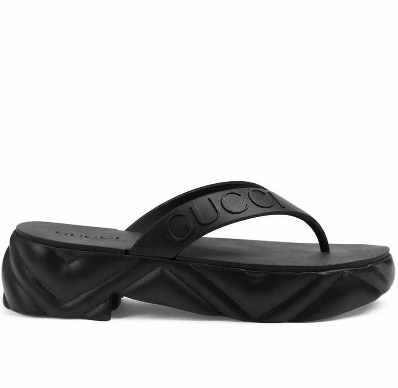 GUCCI Gucci Logo Thong Rubber Platform Sandals | jacquestine_boutique ...