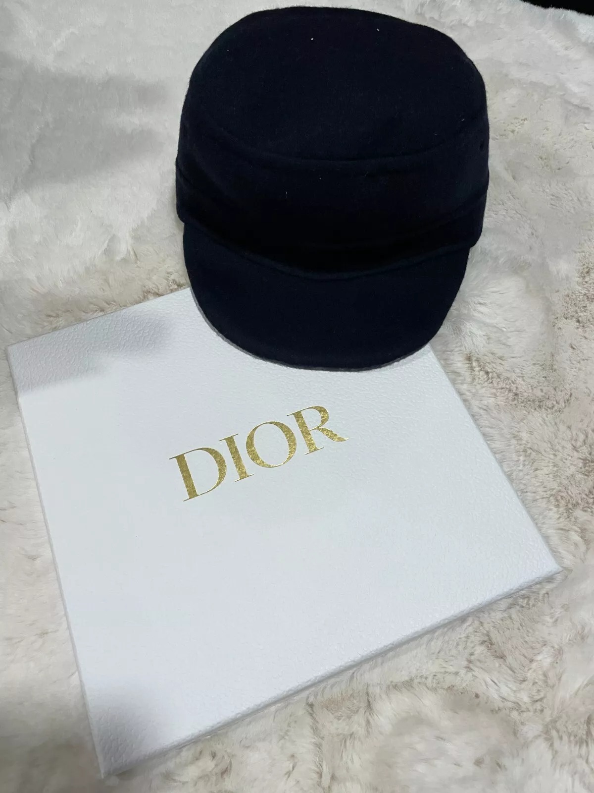 Dior Dior Blue/Oblique Wool Newsboy Hat Size 57 | cobaristore | REVERSIBLE