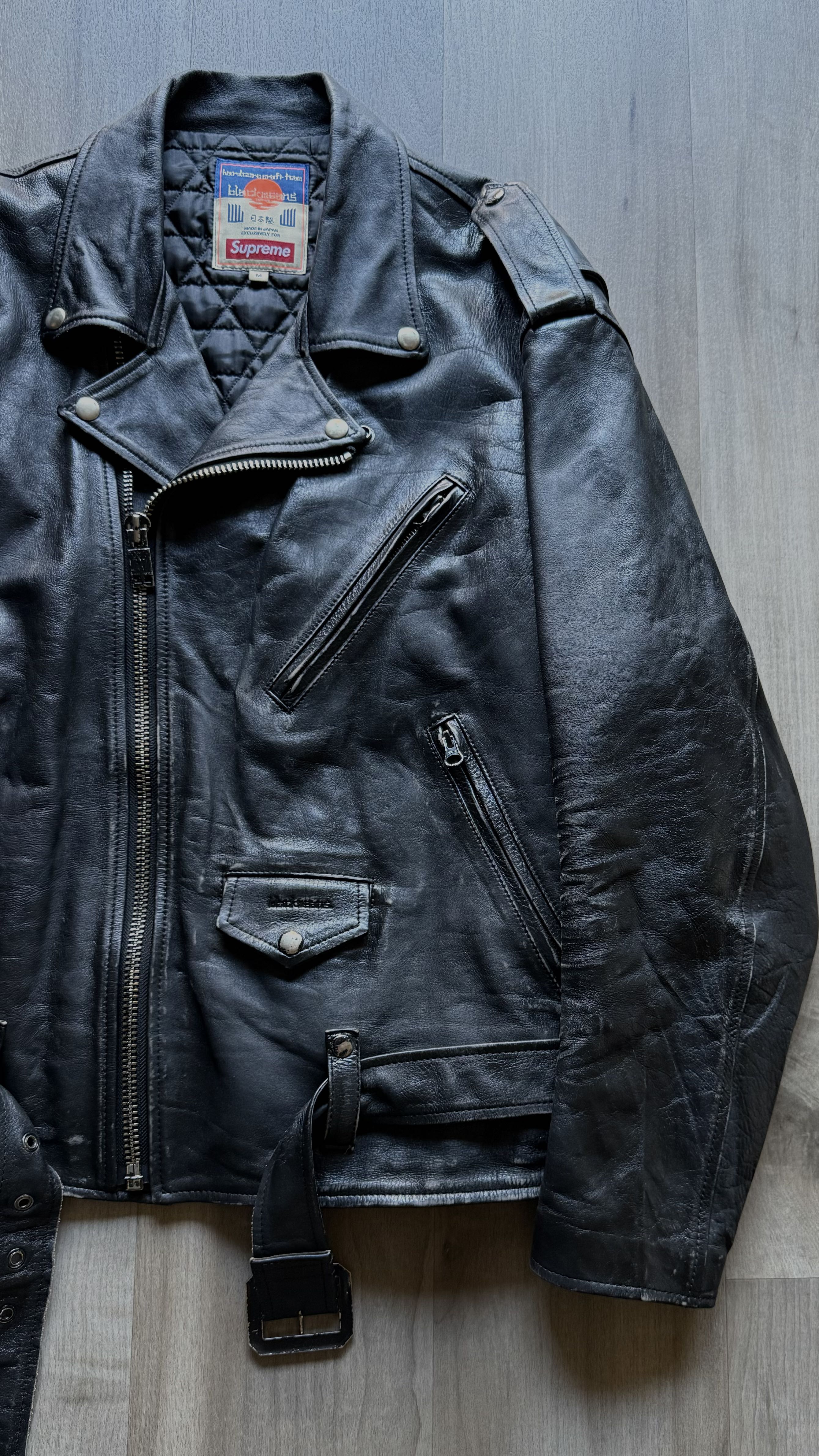 Supreme Blackmeans Handpainted Motorcycle Jacket | edge Supreme Blackmeans Handpainted Motorcycle Jacket | edge