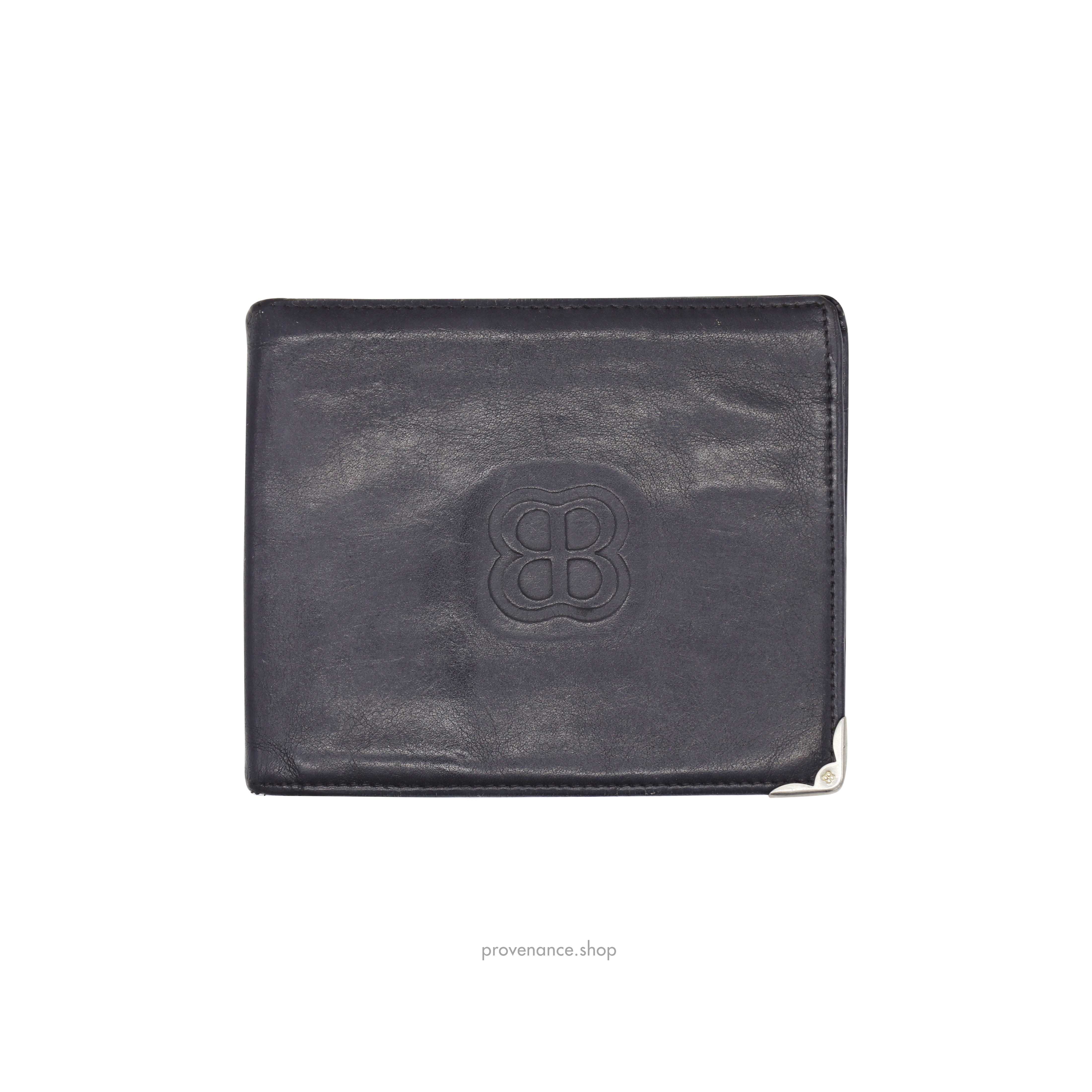 BALENCIAGA Balenciaga BB Logo Bifold Wallet - Black Leather ...