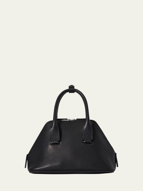 The Row Devon Mini Top-Handle Bag in Saddle Leather | bergdorfgoodman | REVERSIBLE