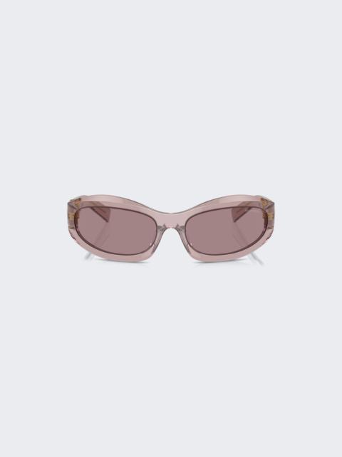 Miu Miu Miu Glimpse Sunglasses Transparent Mauve | thewebster | REVERSIBLE