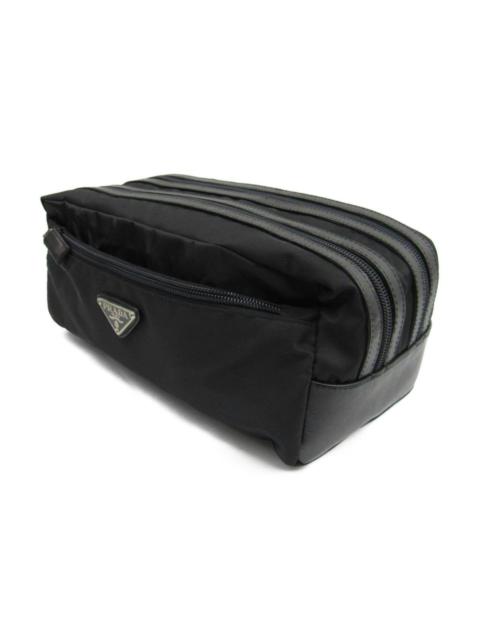 Prada Authentic Prada Tessuto Nyalon Leather Toiletries Clutch Bag ...