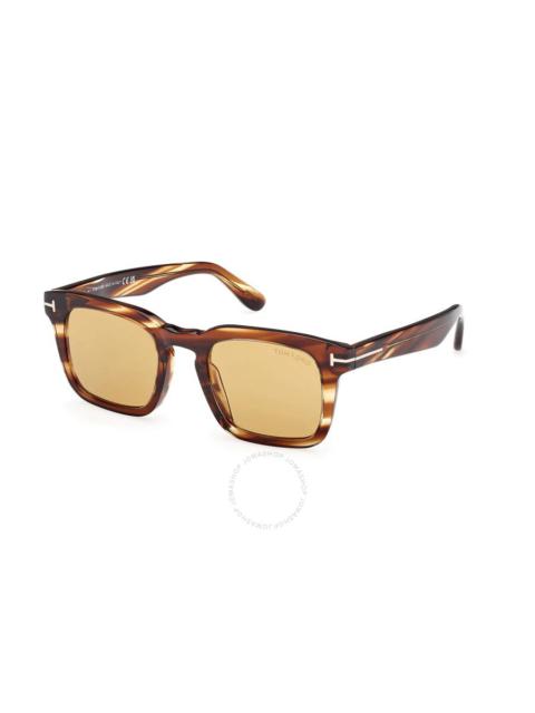 TOM FORD Tom Ford Dax Light Brown Square Men's Sunglasses FT0751 53E 50 ...