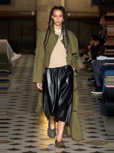 A.W.A.K.E. MODE TRENCH COAT WITH SHIRT SLEEVE BELT KHAKI | REVERSIBLE