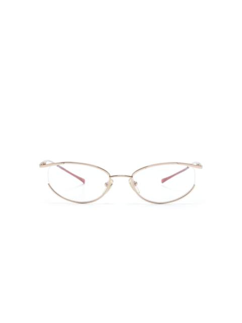 FENDI oval-frame lens-decal glasses | REVERSIBLE