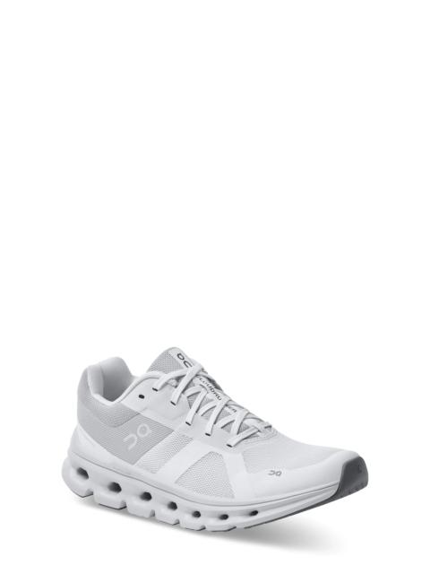 On Cloudrunner Running Shoe in White/Frost | REVERSIBLE