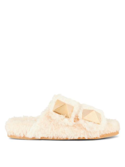 Valentino ONE STUD SHEARLING SLIDERS | REVERSIBLE