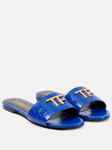 TOM FORD TF croc-effect leather sandals | REVERSIBLE