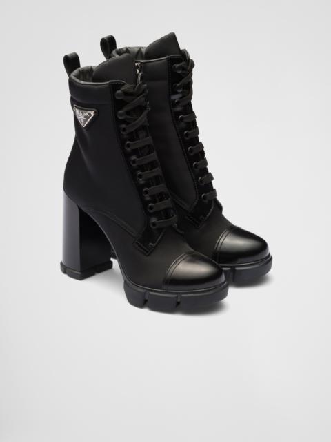 Prada Brushed leather and Re Nylon booties REVERSIBLE