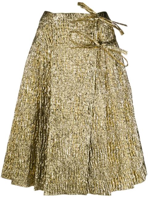 Simone Rocha metallic-effect crinkled A-line skirt | REVERSIBLE
