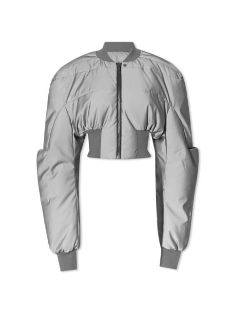 Rick Owens Rick Owens Girdered Reflective Cropped Bomber Jacket ...