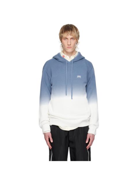 RTA Blue & White Gradient Hoodie | REVERSIBLE