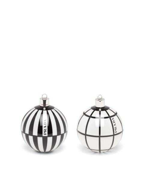 Prada Glass Christmas ornament set | REVERSIBLE
