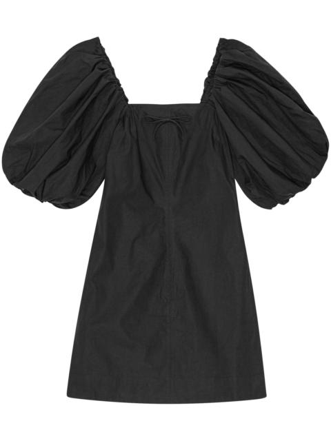 Ganni Black Puff Sleeve Mini Dress Reversible