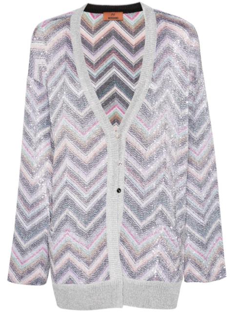 Missoni sequinned zigzag cardigan | REVERSIBLE