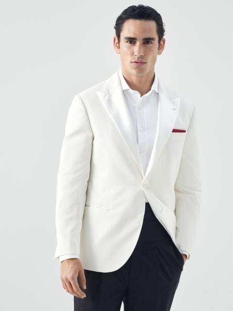Brunello Cucinelli Silk twill tuxedo jacket with peak lapels | REVERSIBLE