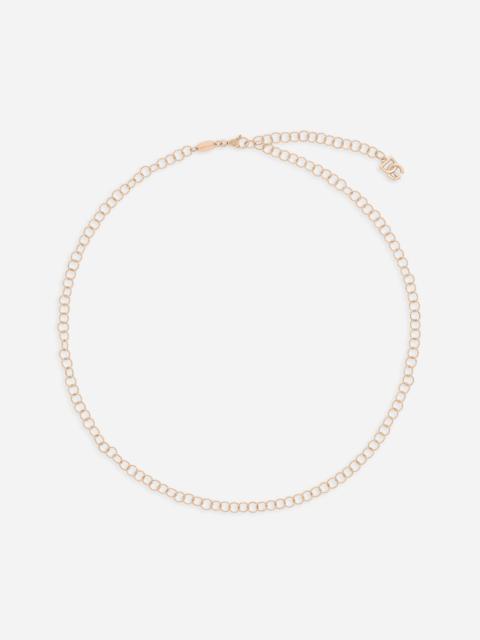 Dolce And Gabbana Twisted Wire Chain Necklace In Red Gold 18kt Reversible