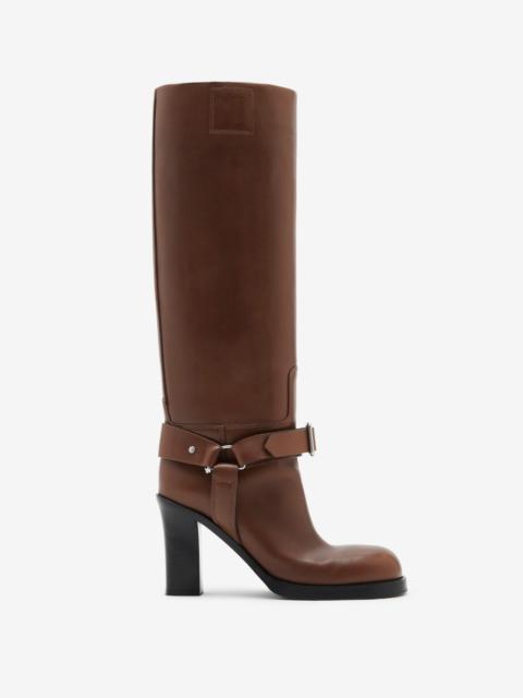 Burberry Leather Stirrup High Boots | REVERSIBLE