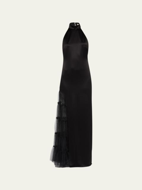 Alice + Olivia Ryn Slit Tulle Panel Maxi Dress | REVERSIBLE