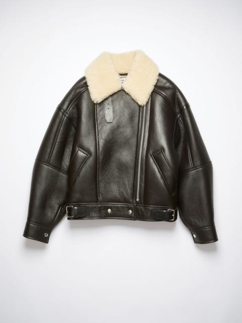 Acne Studios Shearling jacket - Dark brown/beige | REVERSIBLE
