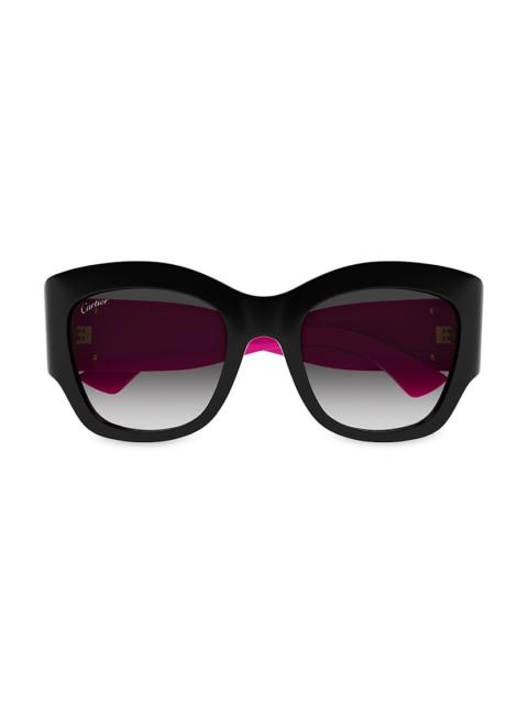 Cartier Double C 52MM Cat-Eye Sunglasses | REVERSIBLE