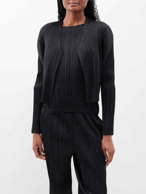 Pleats Please Issey Miyake Technical-pleated cardigan | REVERSIBLE