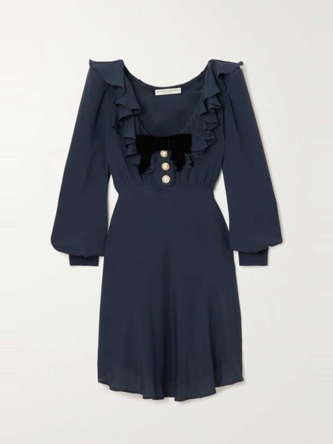 Alessandra Rich Embellished ruffled crepe mini dress | REVERSIBLE