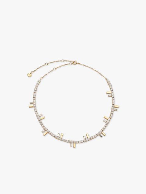 FENDI Soft, tennis-style construction choker with Fendi First logo ...