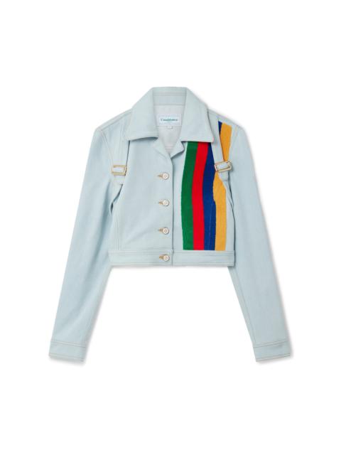 CASABLANCA Rainbow Cropped Denim Jacket | REVERSIBLE