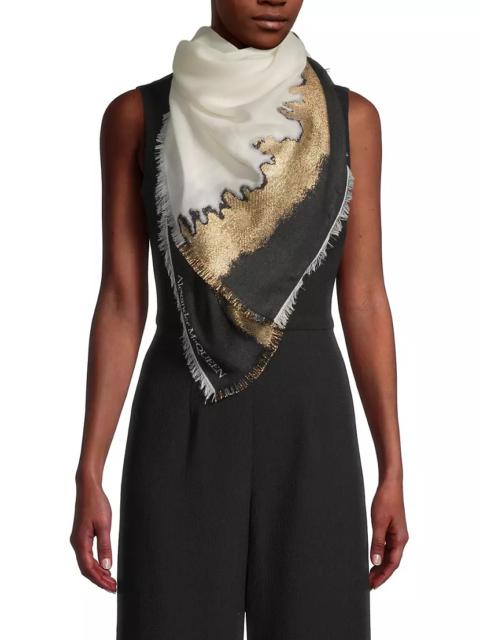 Alexander McQueen Wool-Blend Drip Scarf | REVERSIBLE