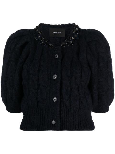 Simone Rocha crystal-embellished cropped cardigan | REVERSIBLE