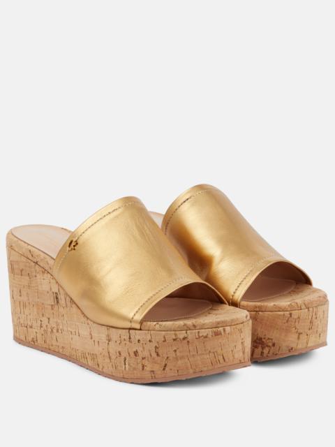 Gianvito Rossi Leather wedge sandals | REVERSIBLE