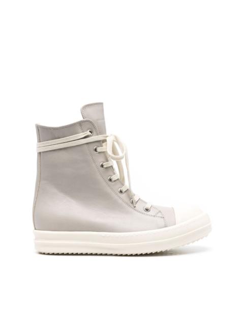 Rick Owens high-top leather sneakers | REVERSIBLE