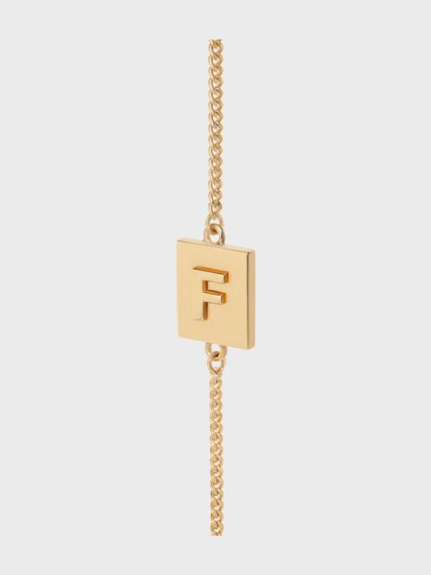 CELINE Alphabet F Bracelet in Brass with Gold Finish | REVERSIBLE