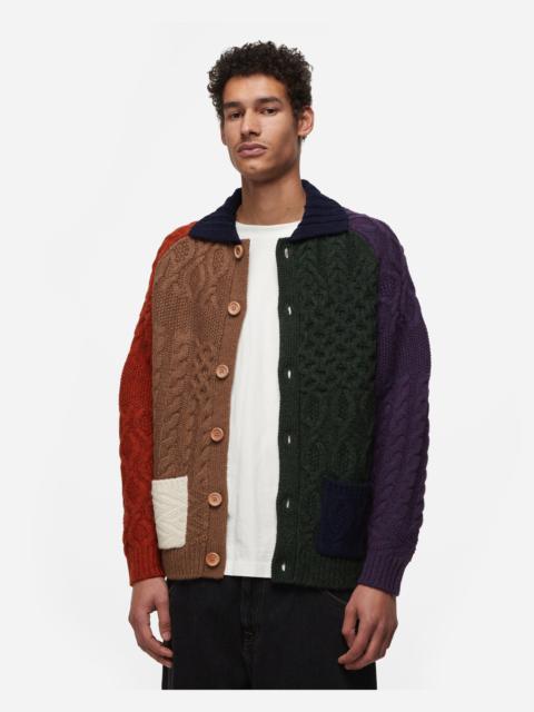 BEAMS PLUS Beams Plus Aran Patchwork Cardigan | REVERSIBLE