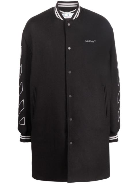 Off-White DIAG OUTLINE LONG VARSITY BLACK MELANGE | REVERSIBLE