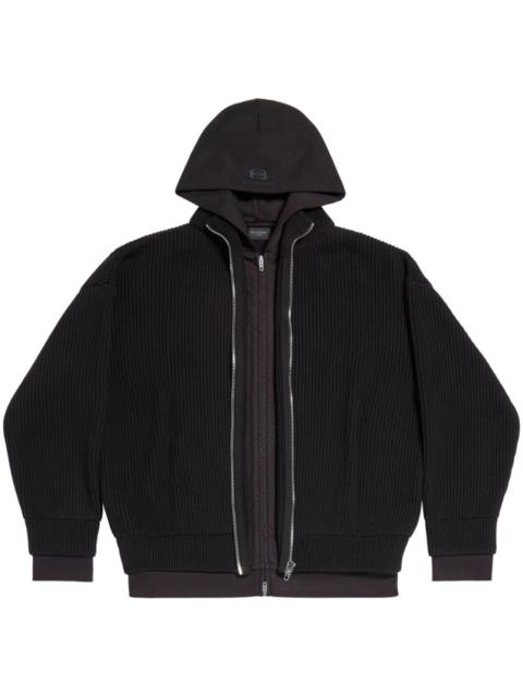 BALENCIAGA Unity Sports Icon Boxy Zip-up Hoodie Large Fit in White ...