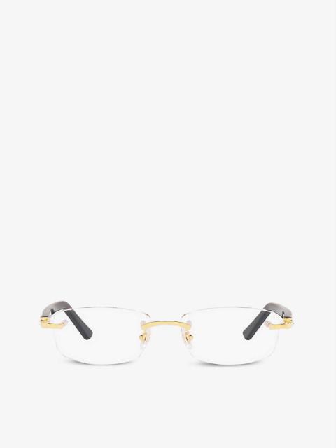 Cartier CT0048O rectangle-frame metal eyeglasses | REVERSIBLE