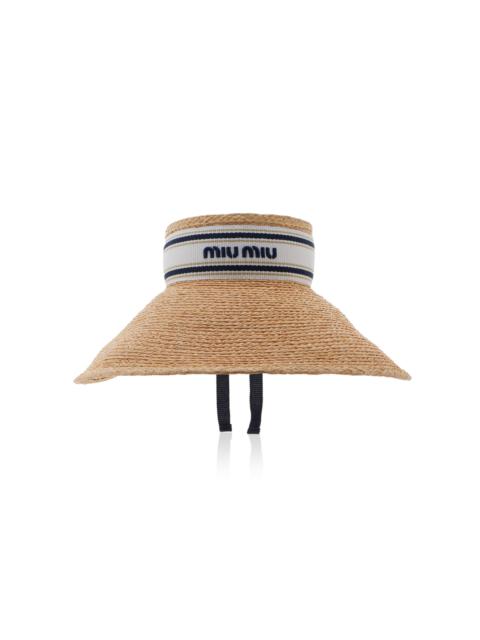 Miu Miu Wide Woven Raffia Visor neutral | REVERSIBLE