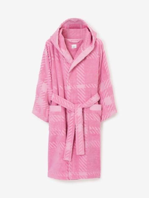 Burberry Check Cotton Jacquard Hooded Robe | REVERSIBLE
