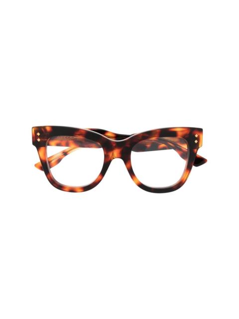 GUCCI tortoise-shell cat-eye eyeglasses | REVERSIBLE