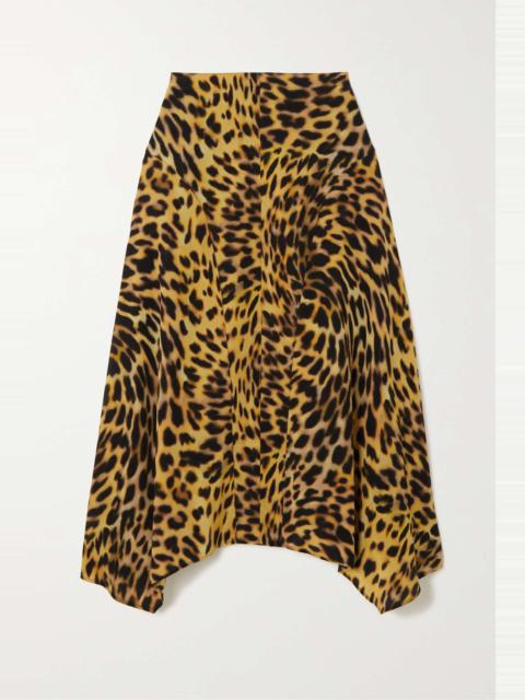 Stella McCartney Naya leopard-print silk crepe de chine midi skirt | REVERSIBLE
