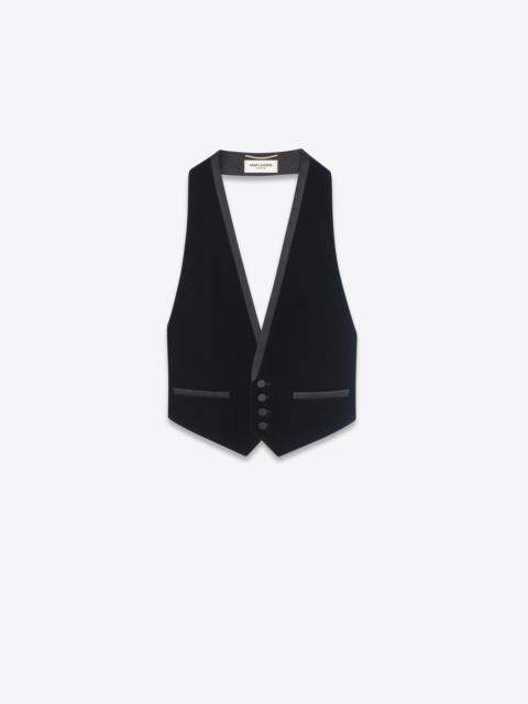 SAINT LAURENT backless tuxedo vest in velvet | REVERSIBLE