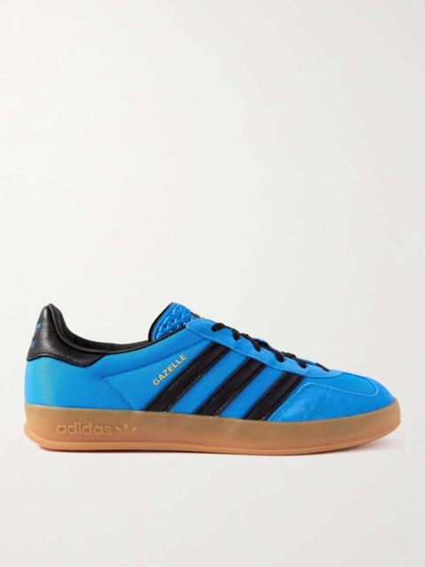 adidas Originals Gazelle Indoor Leather-Trimmed Suede Sneakers | REVERSIBLE